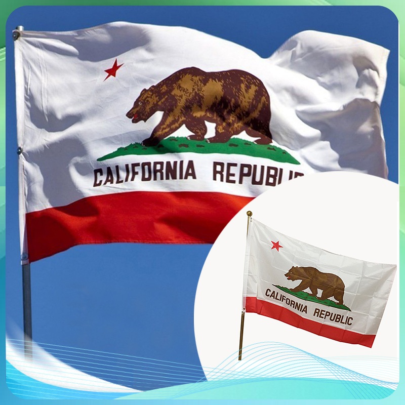 Jual The Bear Flag Bendera Kalifornia 90x150cm California Flag | Shopee ...