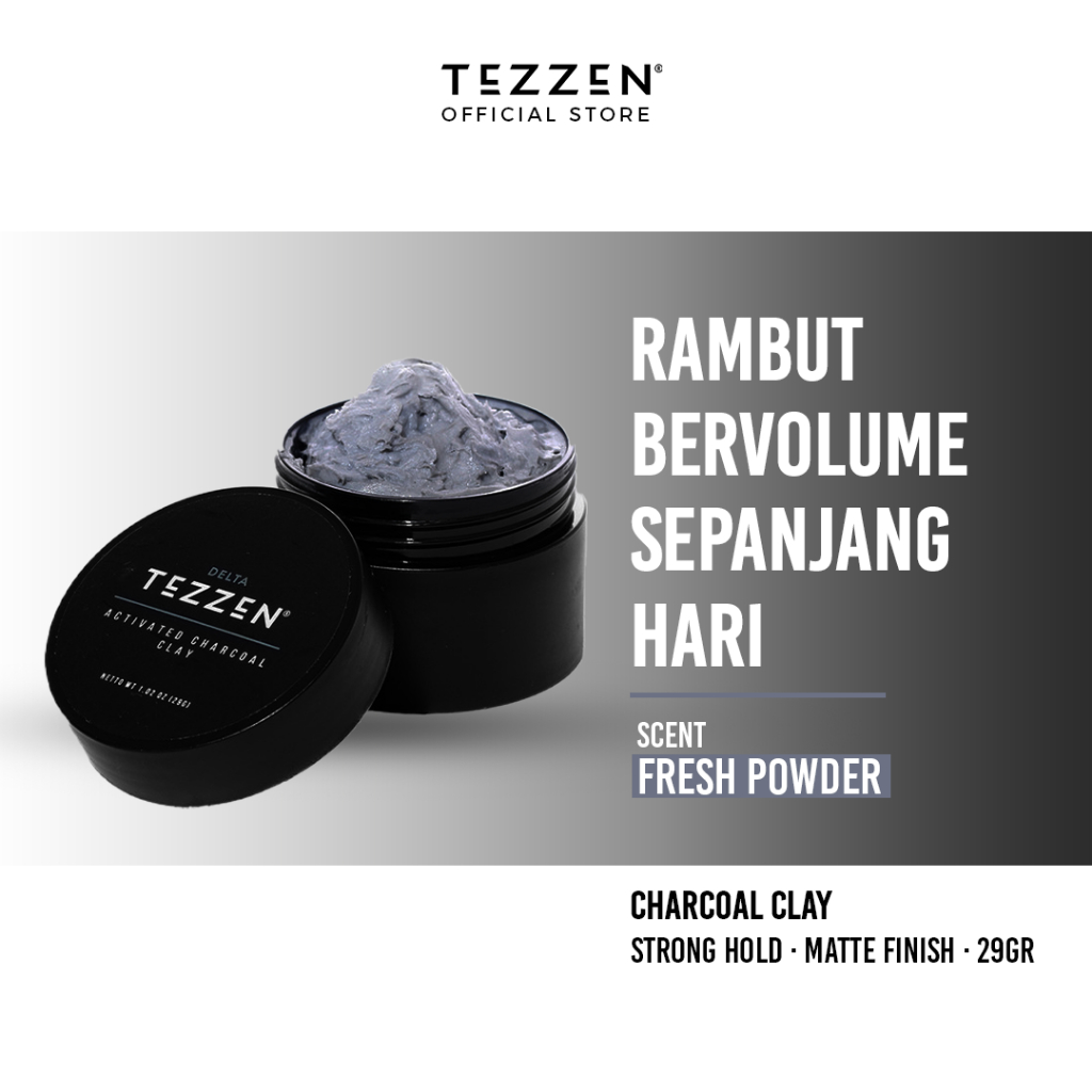 Jual Tezzen Mini Delta Charcoal Clay - Premium Hair Clay Rambut Keren ...