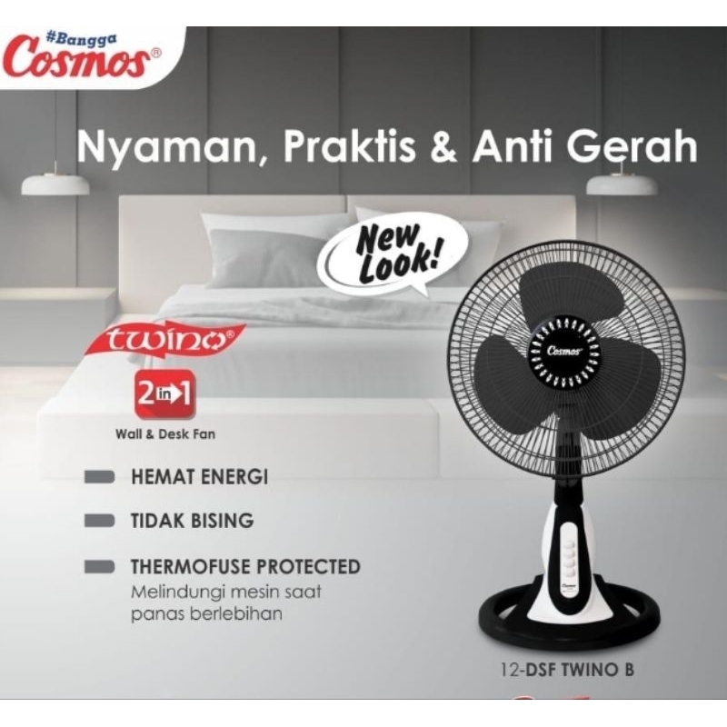 Jual Cosmos Kipas Angin 2in1 12-DSF 12 inch/cosmos kipas twino meja dan ...