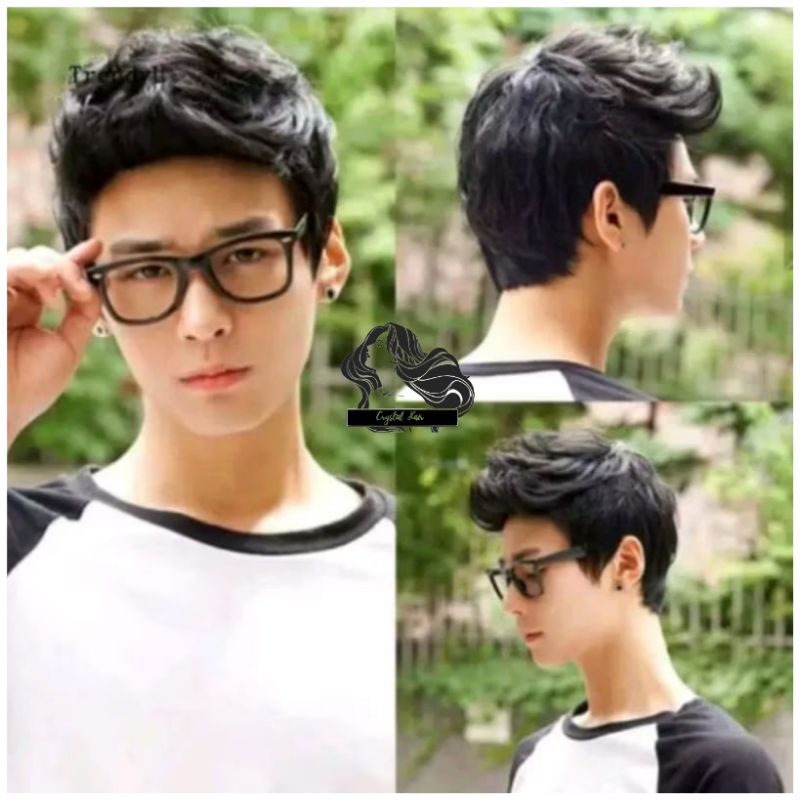 Jual Wig Pria Rambut Pendek Model Pria Dengan Potongan Rambut Mohawk ...