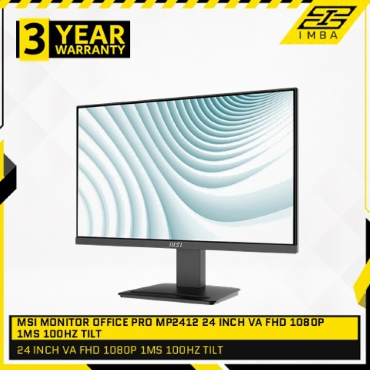 Jual MSI MONITOR OFFICE PRO MP2412 24 INCH VA FHD 1080P 1MS 100HZ TILT ...