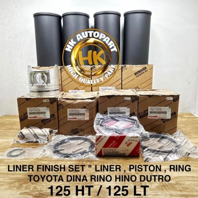 Jual LINER SET BIBIR RATA PISTON RING ( 3 ITEM ) 125HT TOYOTA DINA DYNA ...