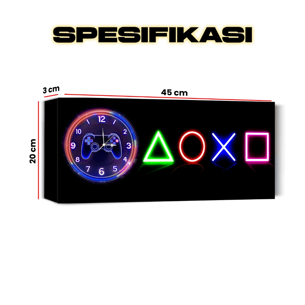 Jual JAM DINDING UNIK GAMERS NEON FRAME TEBAL GAMING | Shopee Indonesia