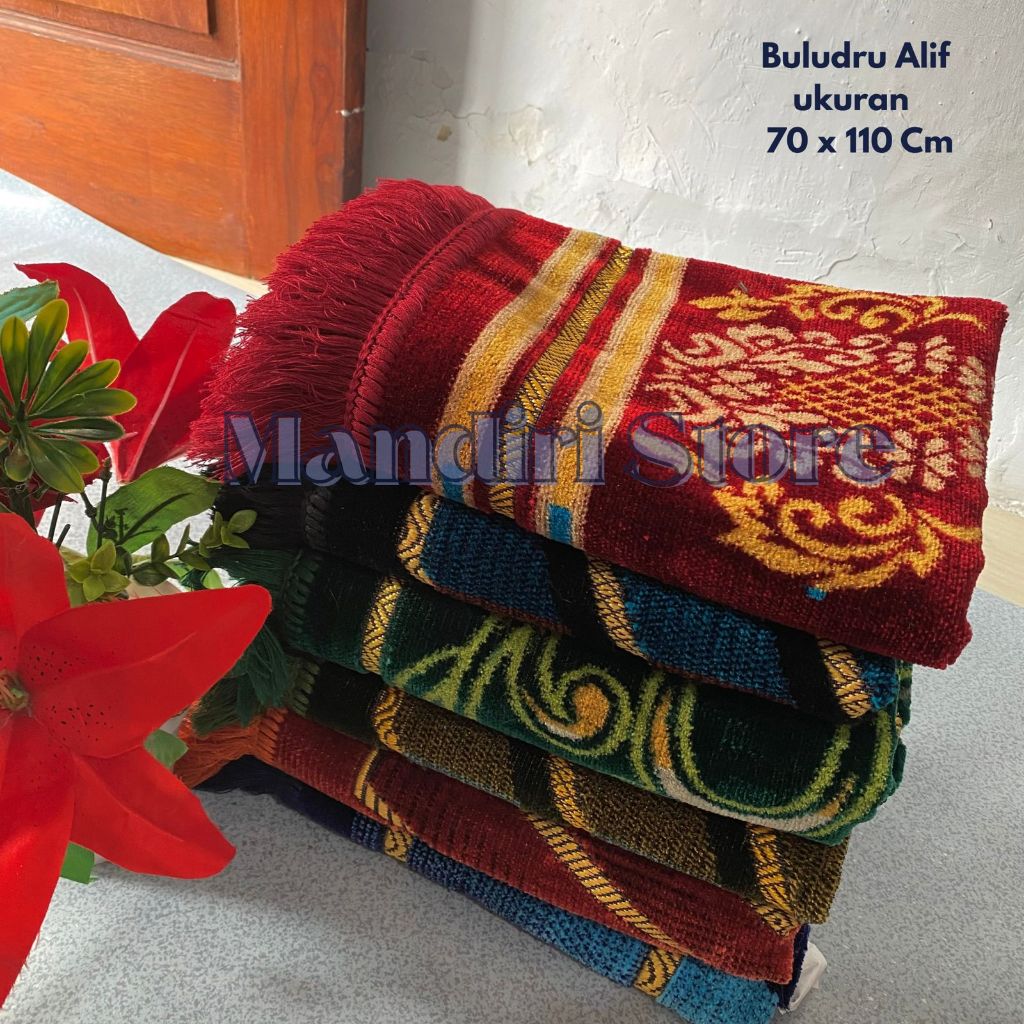 Jual RANDOM SAJADAH DEWASA BULUDRU MERK ALIF UKURAN BESAR 70 X 110 CM ...