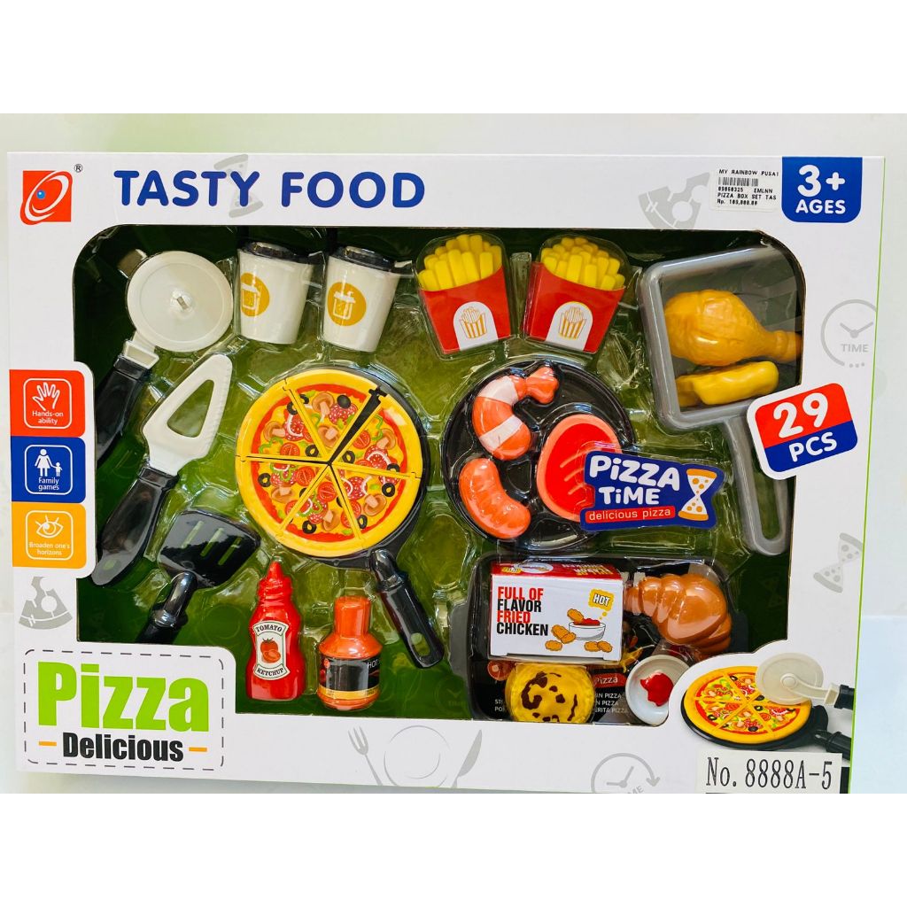 Jual Mainan Anak Set Pizza & Fast Food 29 Pcs – Tasty Food Cooking ...