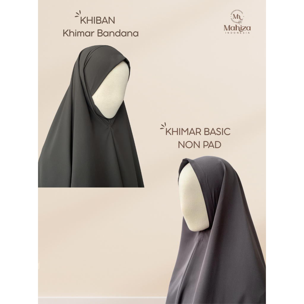 Jual Khiban ( Khimar Bandana ) by Mahiza Indonesia | Khimar bahan Jet black & Marbella Premium ...