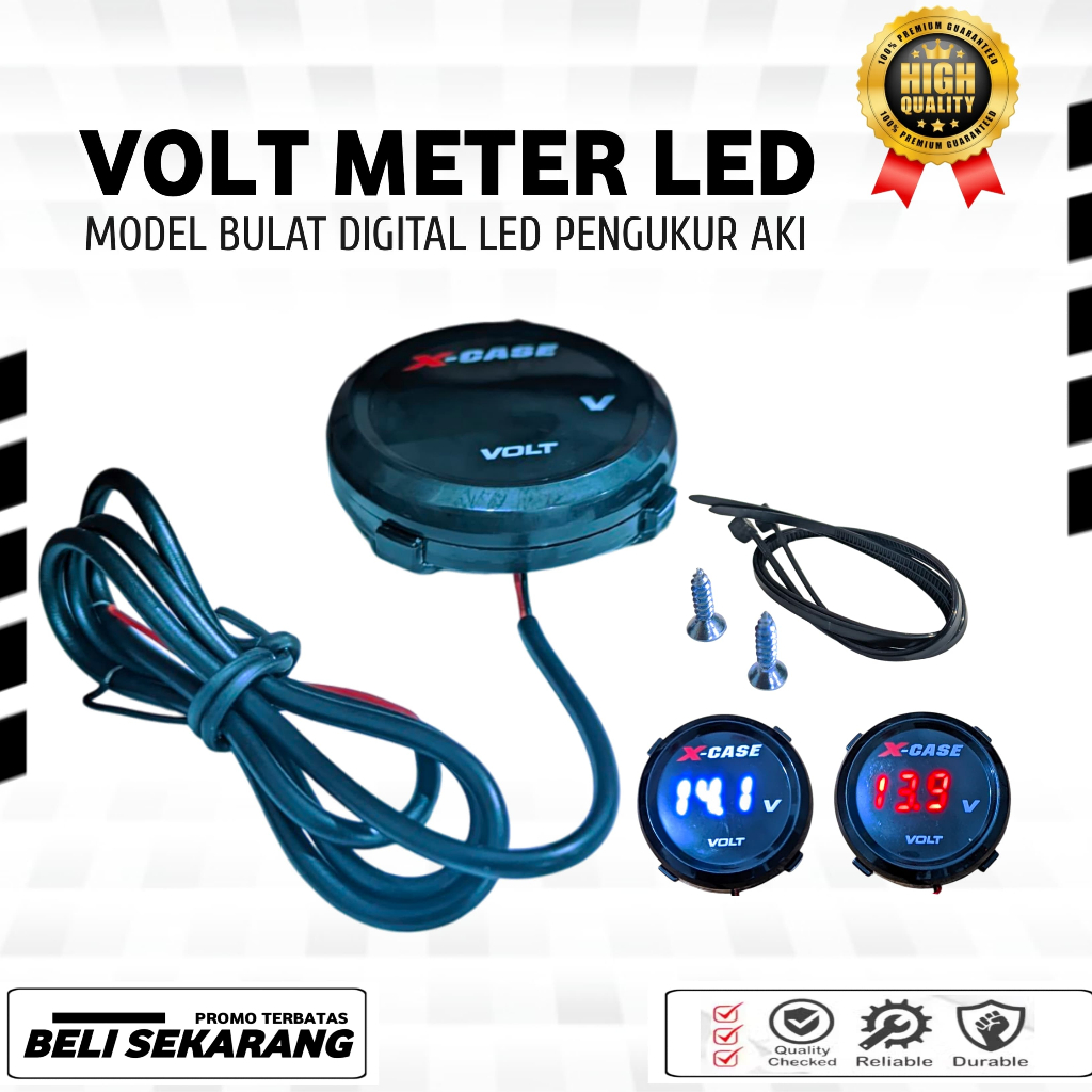 Jual Voltmeter volt Meter 3in1 Mini 3 Voltmeter aki digital Universal ...