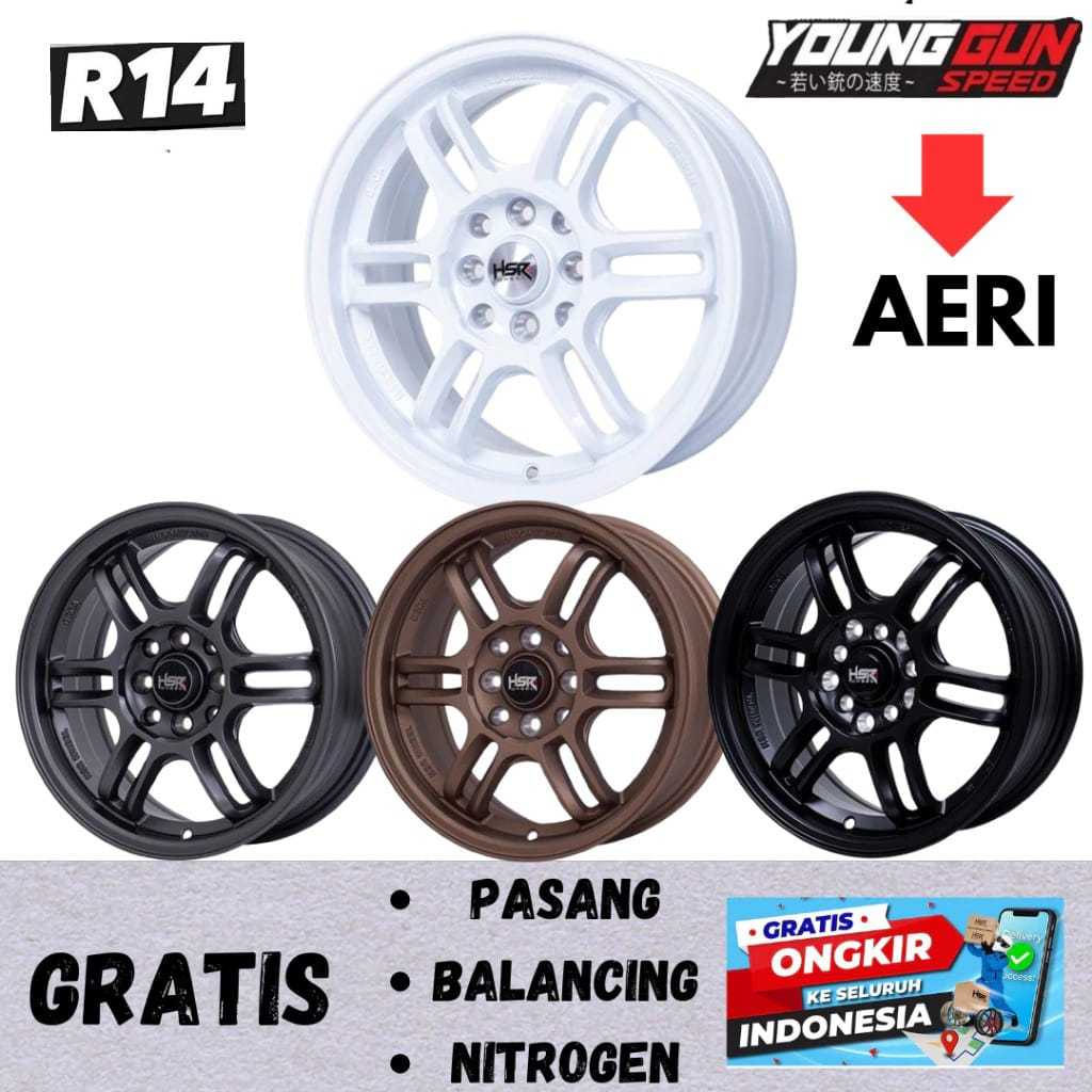 Jual Velg Mobil Ring 14 Hsr Aeri r14 Sigra Brio Calya Agya Ayla Karimun Wuling Air Ev dan Pentil ...