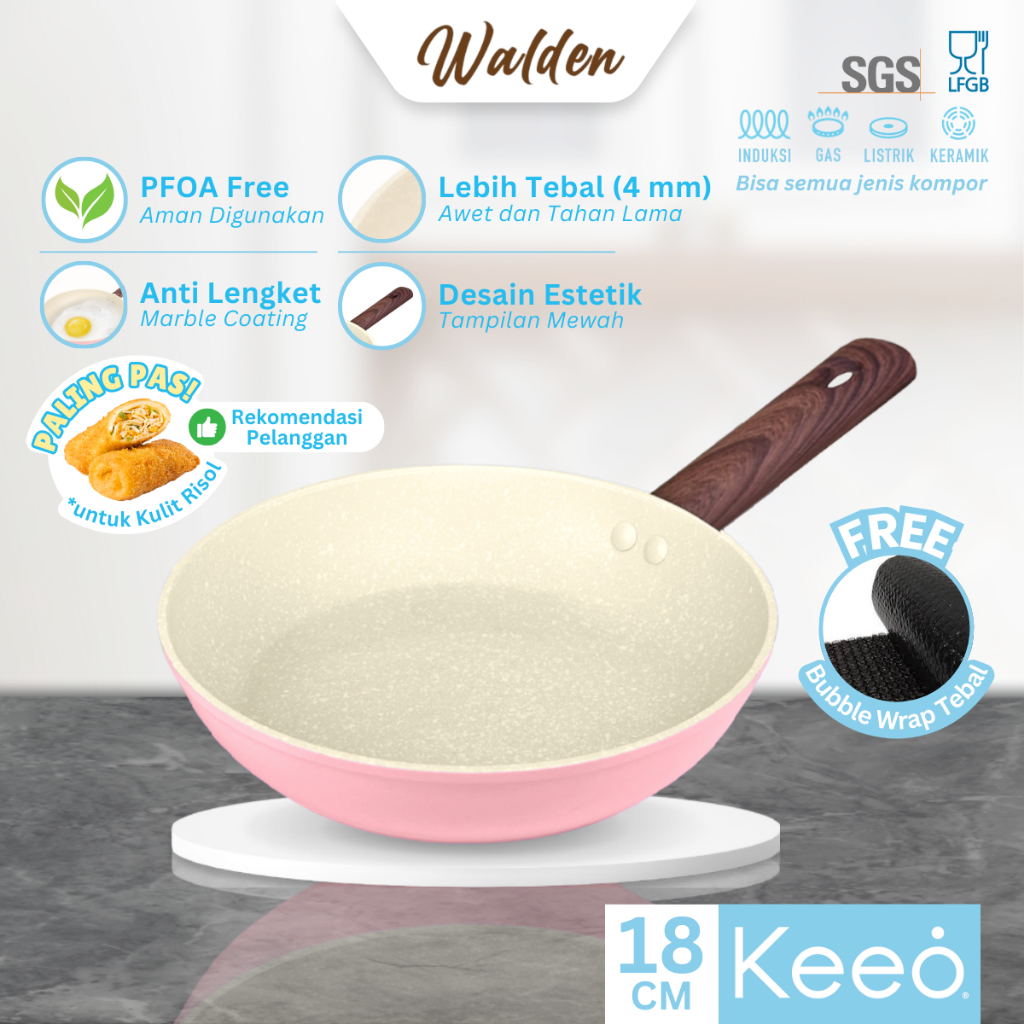 Jual Keeo Walden 18 cm Wajan Risol Teflon Penggorengan Frypan Anti ...