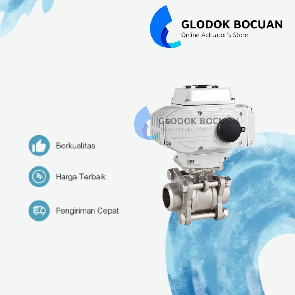 Jual Motorized Electric Actuator On Off Ball Valve 3PC Butt Weld 3/4 Inch | Shopee Indonesia