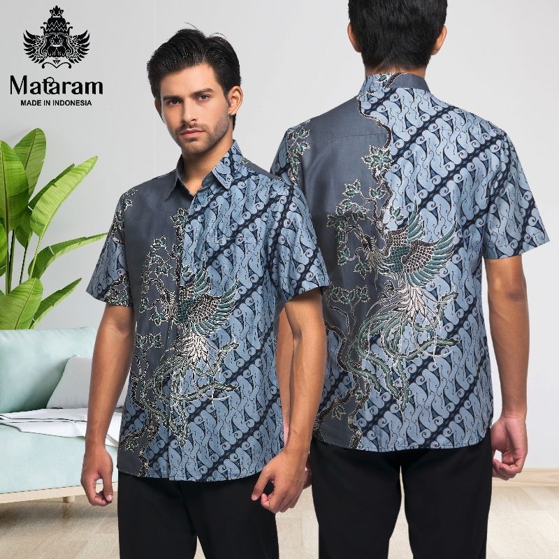 Jual Mataram - Kemeja Batik Pria Lengan Pendek Motif Batik Sulur HBMJ ...