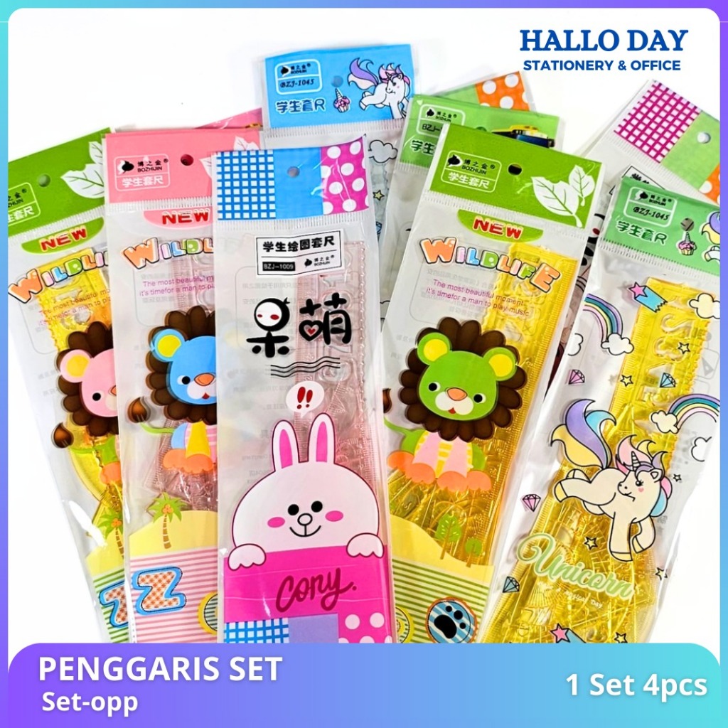 Jual HD Penggaris Set / Penggaris Plastik / Ruller Set / Penggaris Set ...