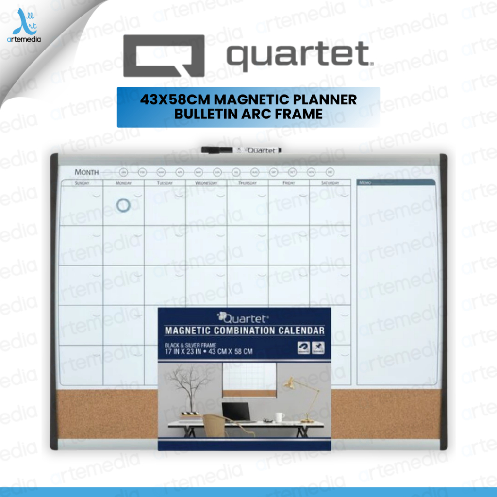 Jual QUARTET Magnetic Monthly Planner Board with Cork Arc Frame 17"x23 ...