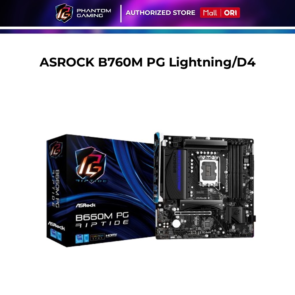 Jual ASROCK Phantom Gaming Motherboard Intel B660M PG Riptide | Shopee ...