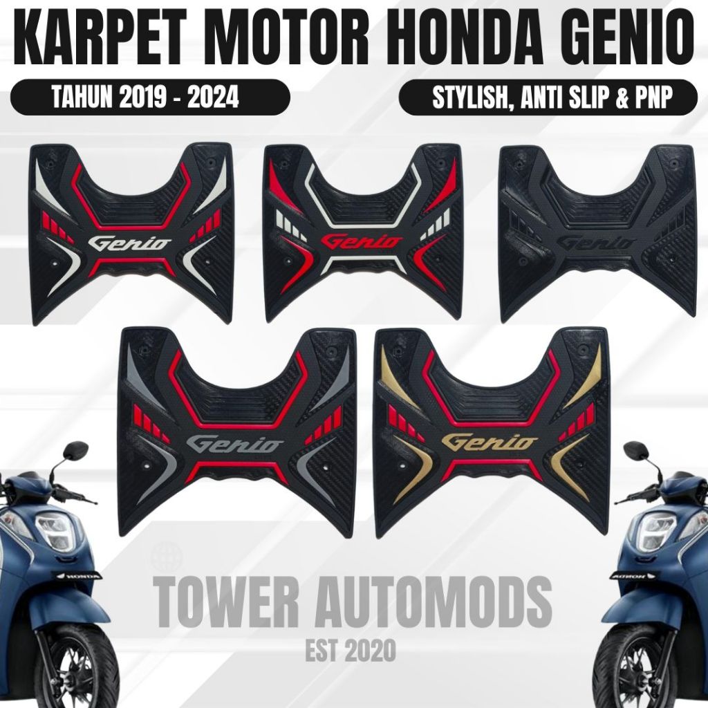 Jual Karpet Motor Genio 2019 - 2024 - Aksesoris Motor Genio Bahan Karet ...