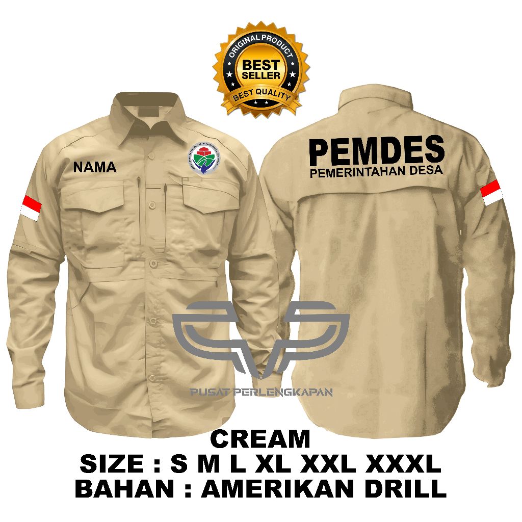 Jual KEMEJA SERAGAM PDH PDL MTAC LAPANGAN TACTICAL CUSTOM BORDIR PEMDES / PERANGKAT DESAPRIA ...