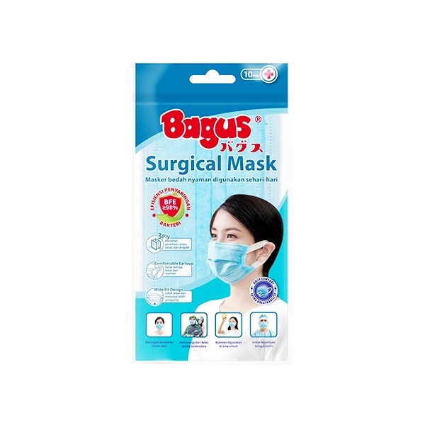 Jual Bagus Masker Sehari-Hari Biru - 1 Pack Isi 10 pcs | Shopee Indonesia