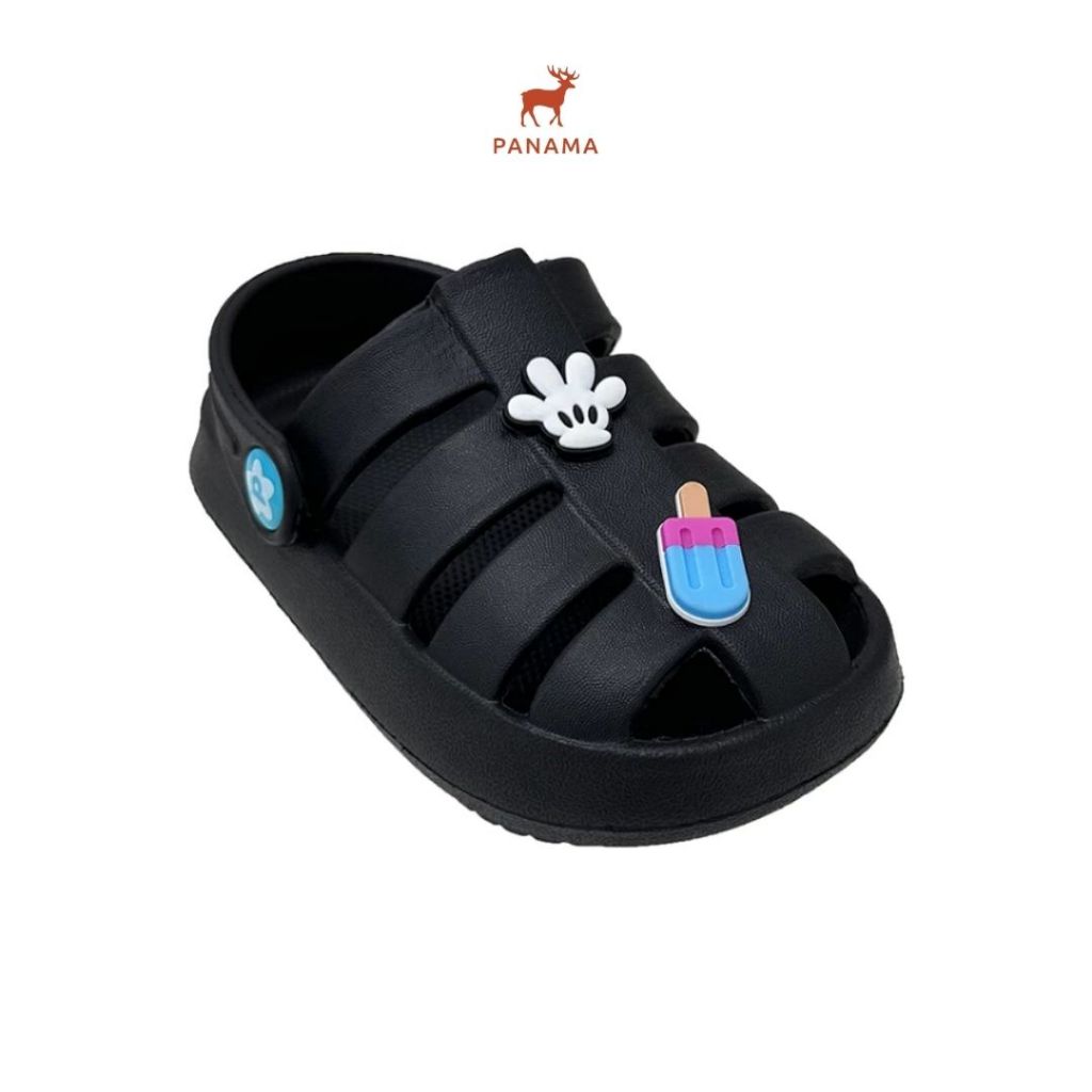 Jual Panama Bambino 01 Black Sandal Slip On Anak Wanita Sendal Selop ...