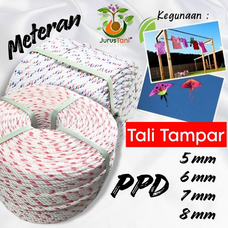 Jual Tali Tampar/Tambang PPD Ukuran 5 mm, 6 mm, 7 mm dan 8 mm Meteran | Shopee Indonesia