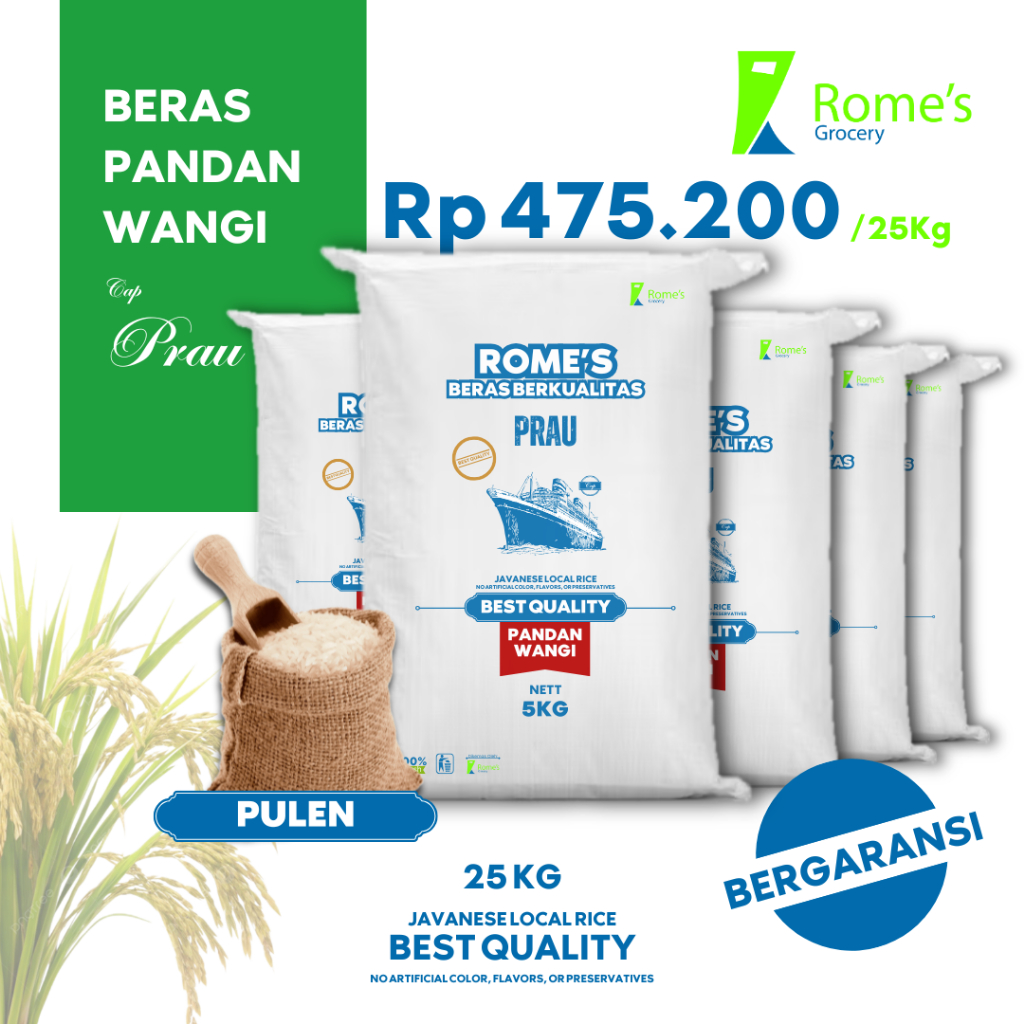 Jual Beras Pandan Wangi / Menthik Wangi (Pulen) | 25 Kg I Fresh100% I ...