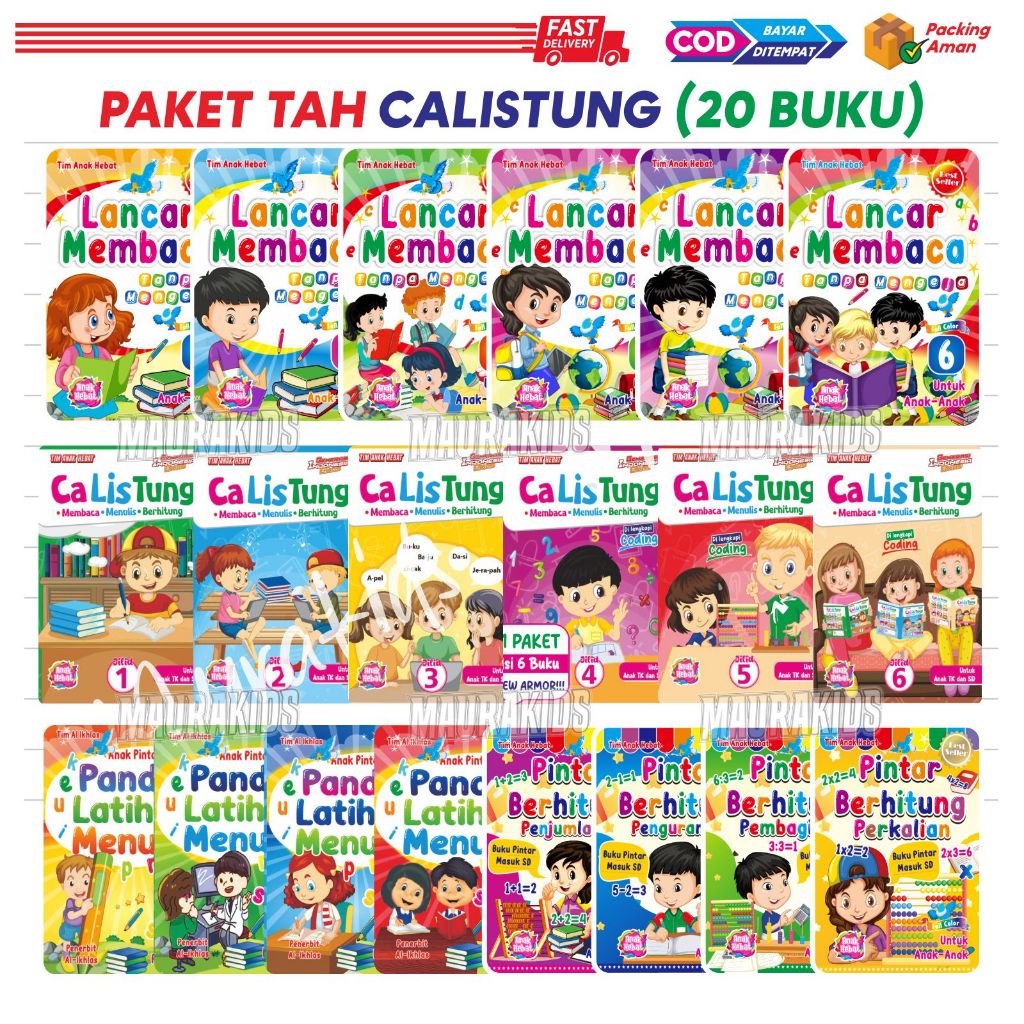 Jual BUKU CALISTUNG 1 SAMPAI 6 DILENGKAPI CODING untuk PAUD TK SD ...
