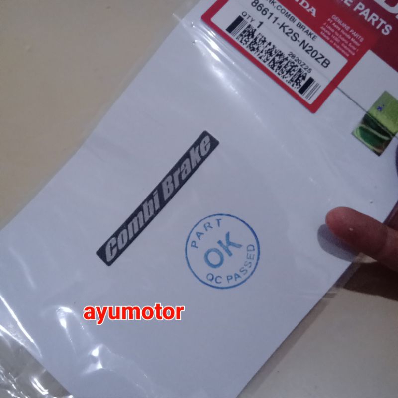 Jual mark combi brake stiker tulisan combi brake vario 160 hitam silver ...
