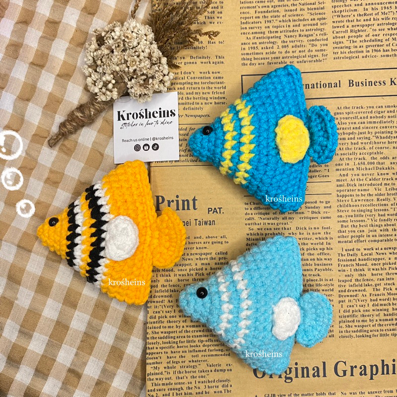 Jual RENS CR- Gantungan kunci ikan angelfish rajut| crochet angelfish ...