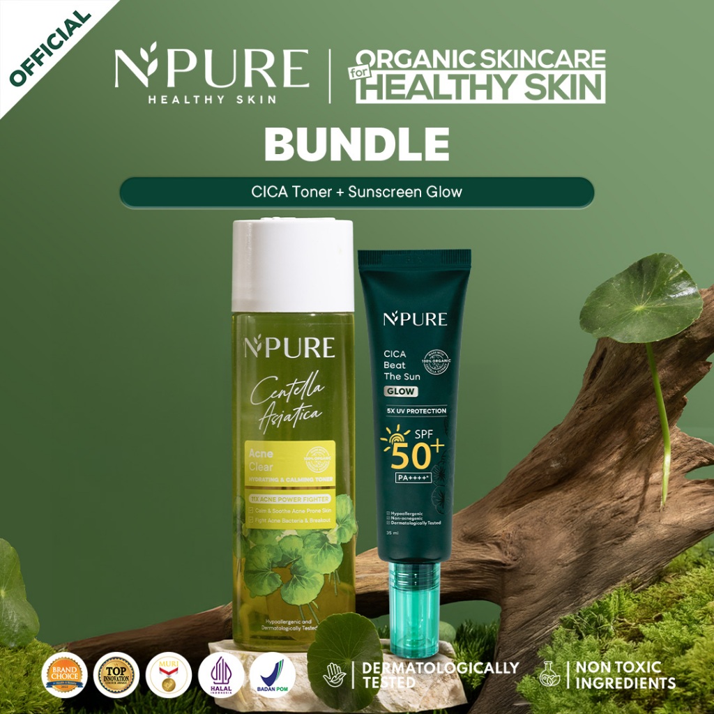 Jual NPURE 【BUNDLE】Cica Toner 150ml + Cica Sunscreen Beat The Sun Glow ...