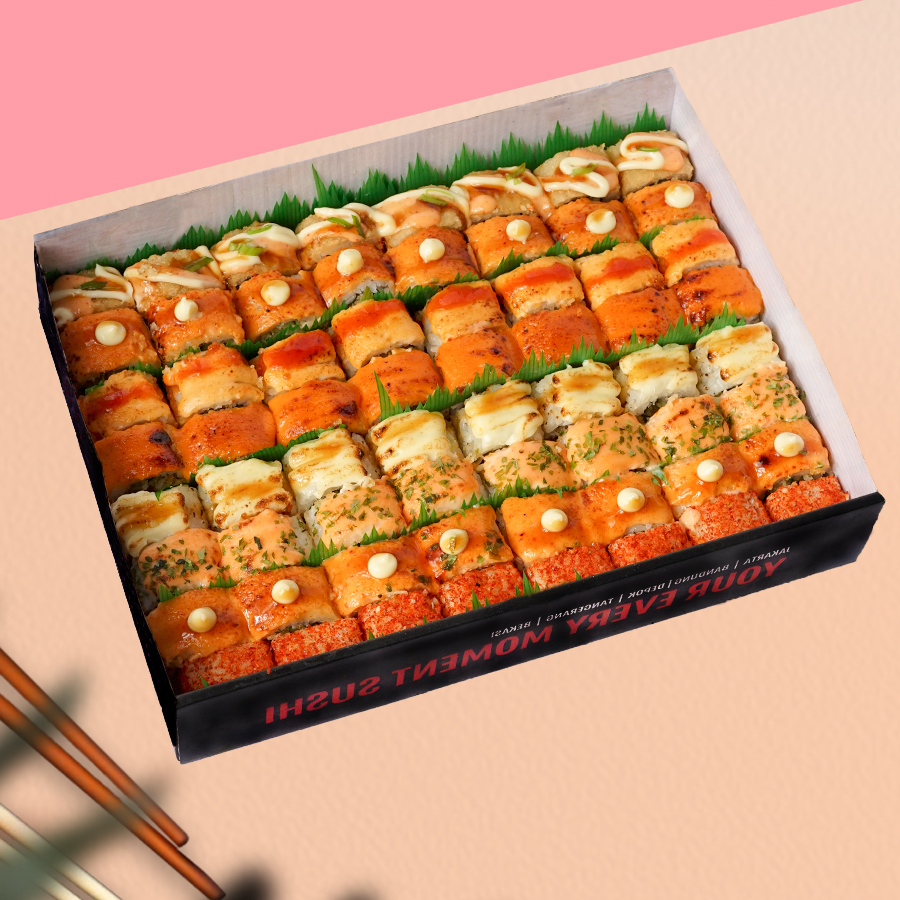 Jual Sushi Gedemura Platter M (64 pcs) - Sushi Mate - Halal | Shopee ...