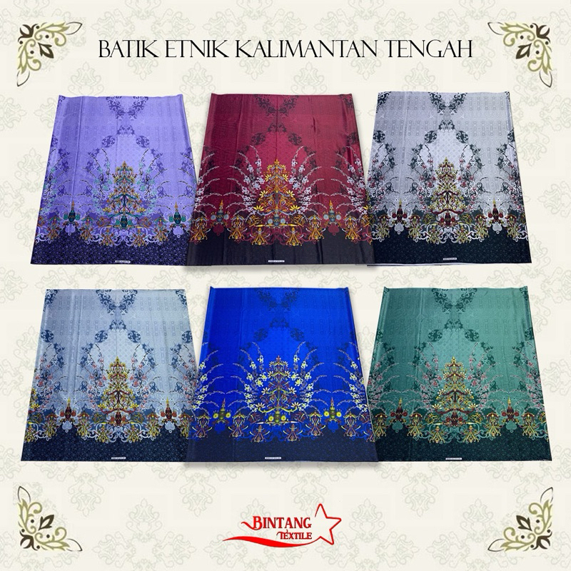 Jual Kain Batik Khas Etnik Kalimantan Tengah Batang Garing bahan Semi Sutera Premium - Harga per ...