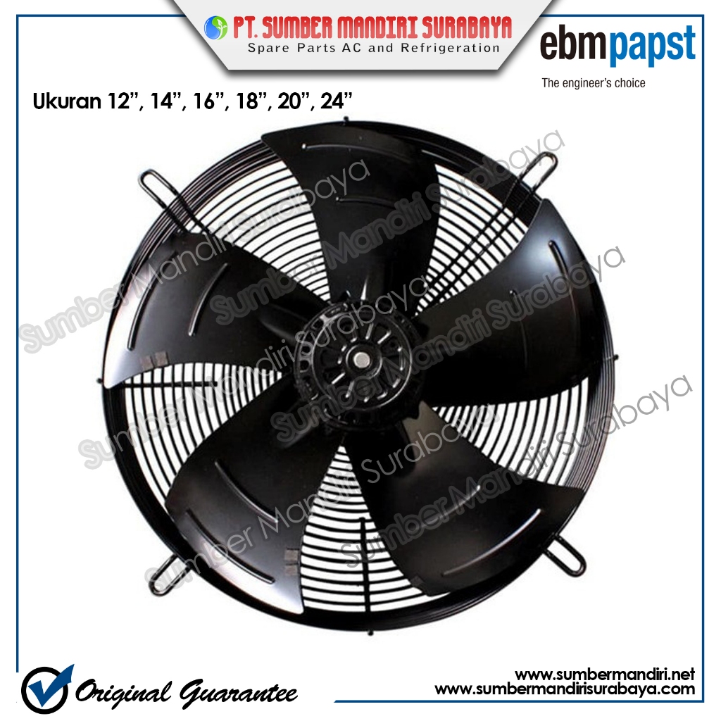 Jual Axial Fan EBM 18" 1 Phase 220 volt S4E450-AA09-01 - fan evaporator | Shopee Indonesia