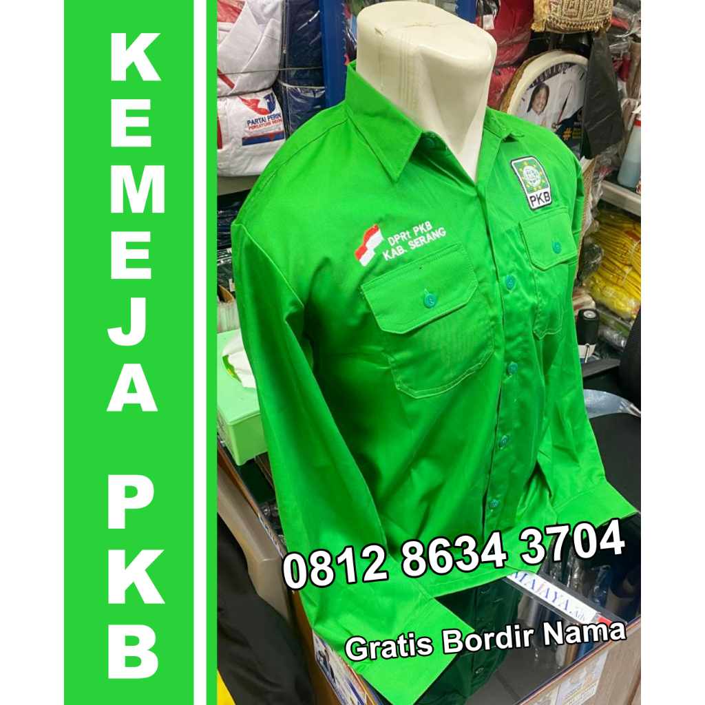 Jual kemeja PKB hijau terbaru lengan panjang exslusive | Shopee Indonesia