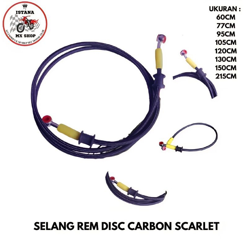 Jual SELANG REM DISC CARBON " SCARLET RACING " | Shopee Indonesia
