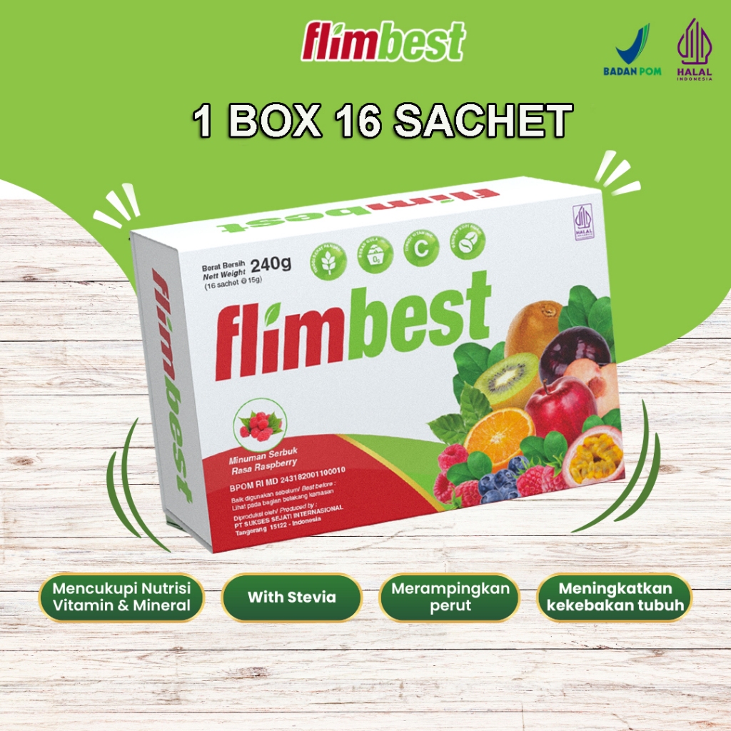 Jual FLIMBEST FIBER DRINK 1 BOX 16 SACHET OFFICIAL STORE ORIGINAL ...