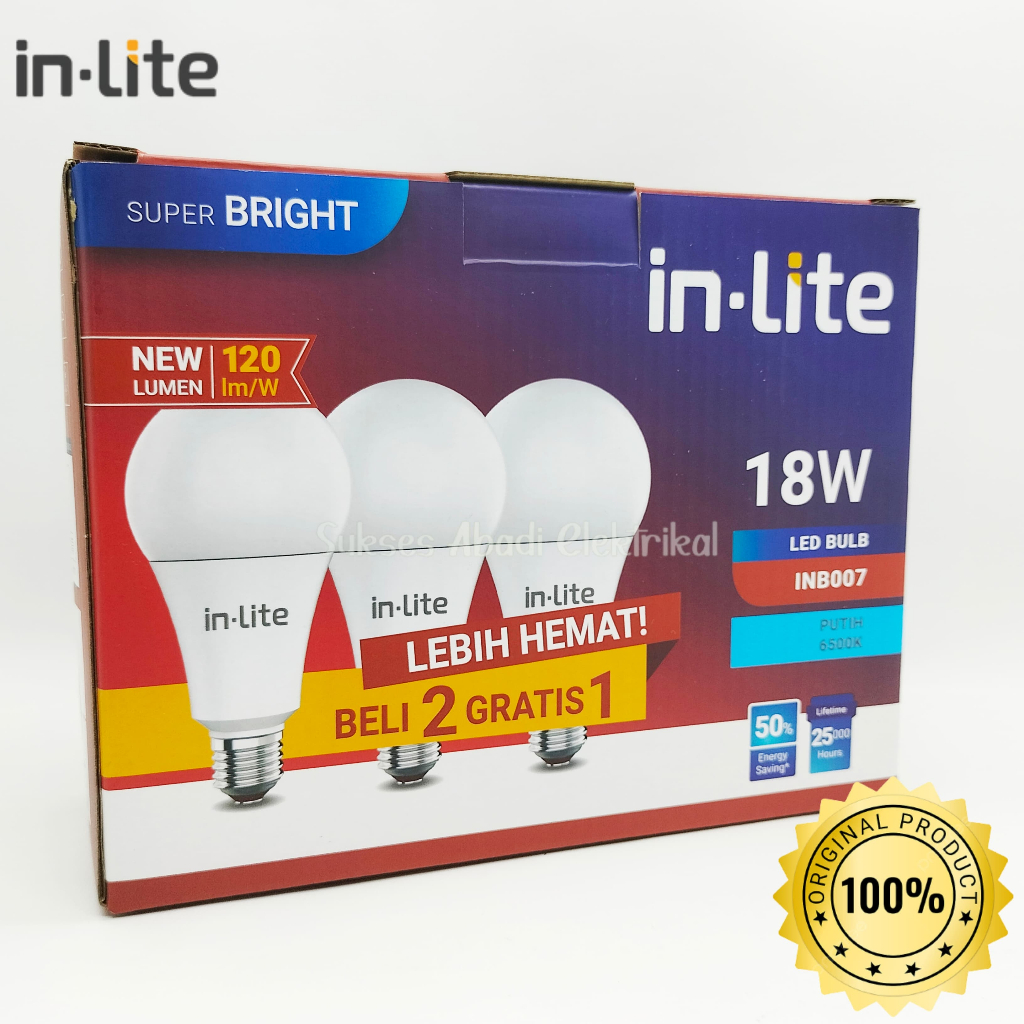 Jual Lampu Led Bulb Paket *BER-GARANSI* INLITE 18 W INB007 | Shopee ...