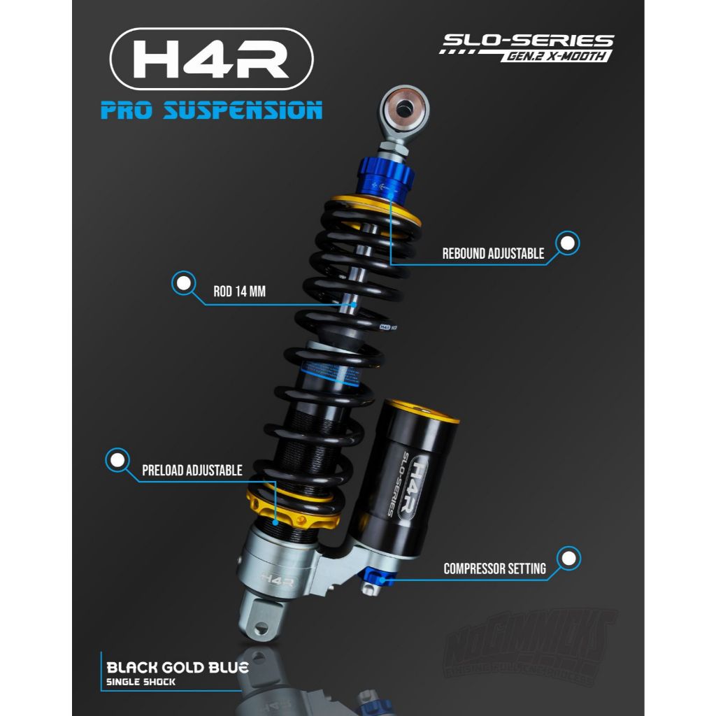Jual Shockbreaker H4R Tabung Bawah 330MM 340MM Motor Matic Universal ...