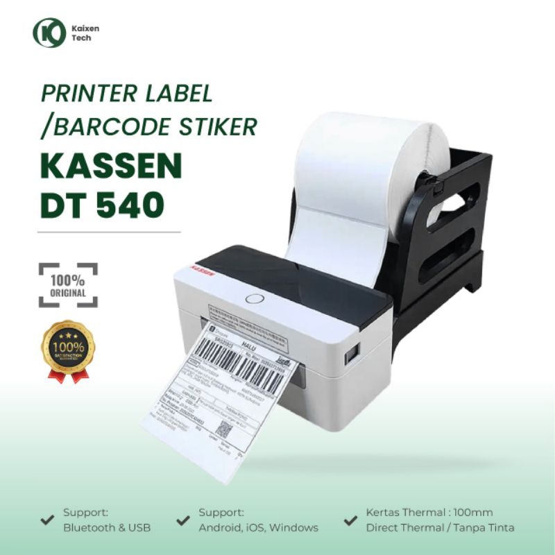 Jual Printer Barcode Resi Kassen DT-540 Label Thermal Bluetooth Usb ...