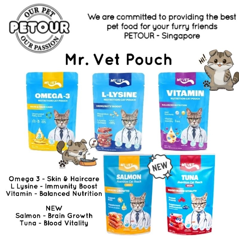 Jual Mr. Vet Cat Wet Pouch Grain Free Makanan Nutrisi Basah Kucing 70g ...