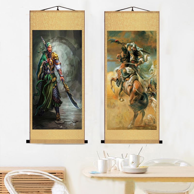 Jual 30x80CM Lukisan Gantung Gulir Gulung Dewa Kuan Kong Dewa Rezeki ...