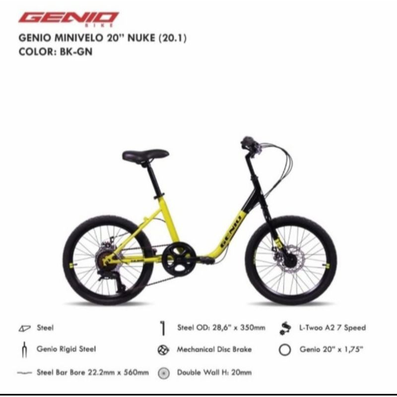 Jual Sepeda Minion 20 Genio Minivelo Nuke | Shopee Indonesia