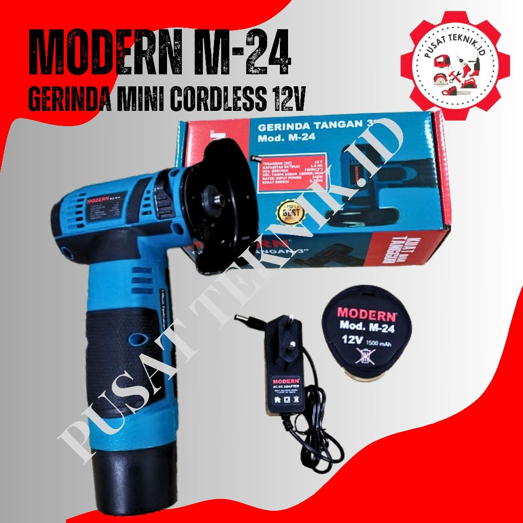 Jual MODERN M24 GERINDA TANGAN 3 INCH GRINDER CORDLESS M 24 GURINDA ...
