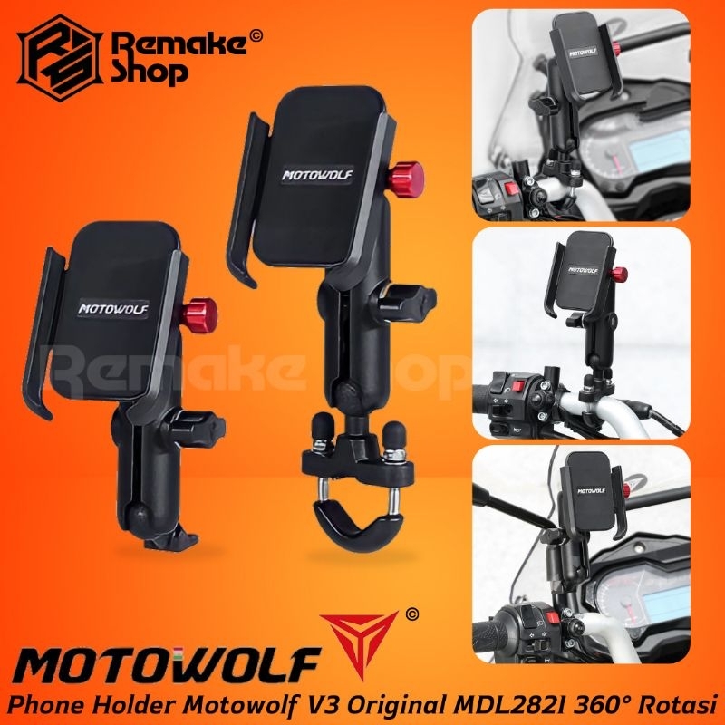 Jual MOTOWOLF V3 MDL2821 Original Phone Holder HP Handphone Motor Full Besi Alumunium Alloy ...