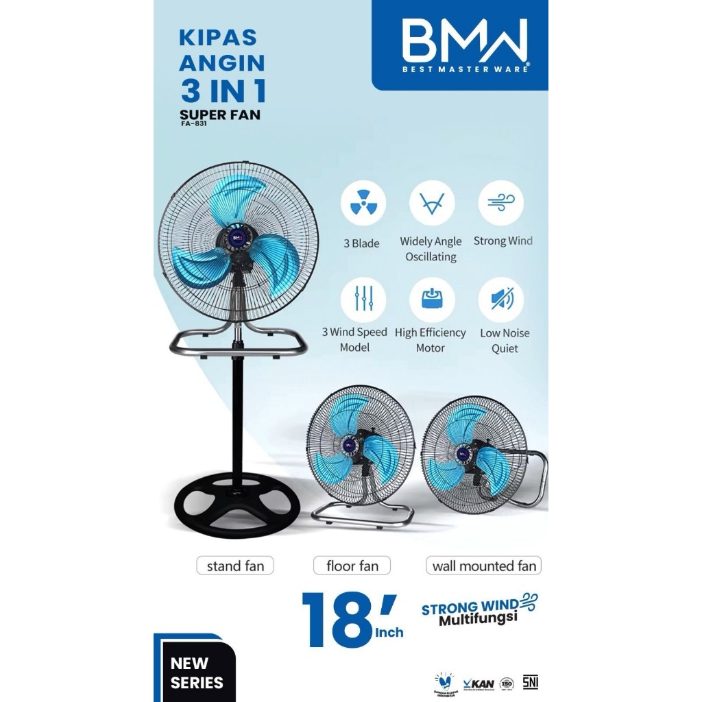 Jual BM-288 Kipas Angin 3 in 1 Super Fan Besi Jumbo 18 in Tornado Fan ...