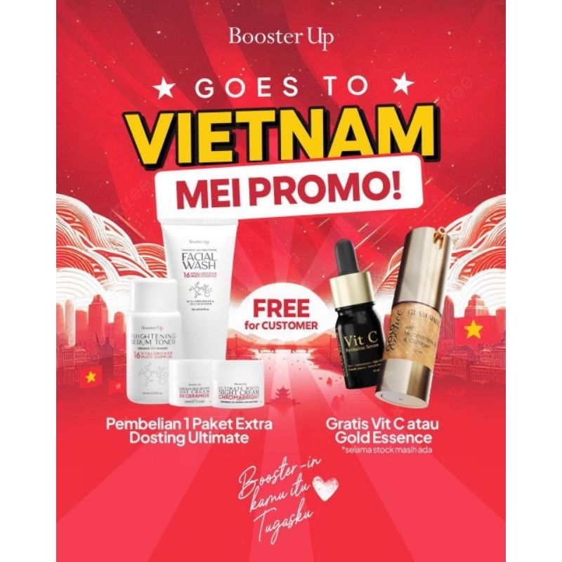 Jual Paket Wajah Booster Up Free Serum gold / Vit C New Formula With ...