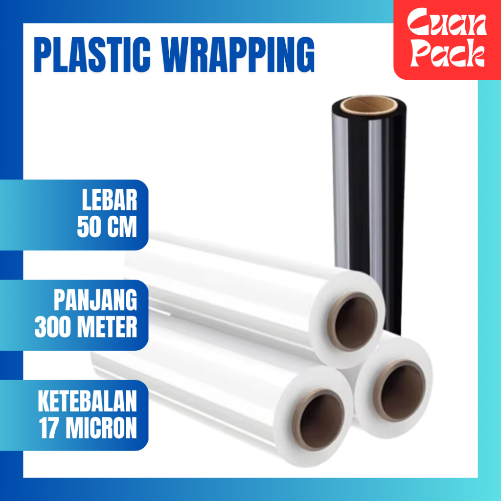 Jual Plastik Wrapping Hitam Stretch Film 50 cm x 300 m (17 mic ...