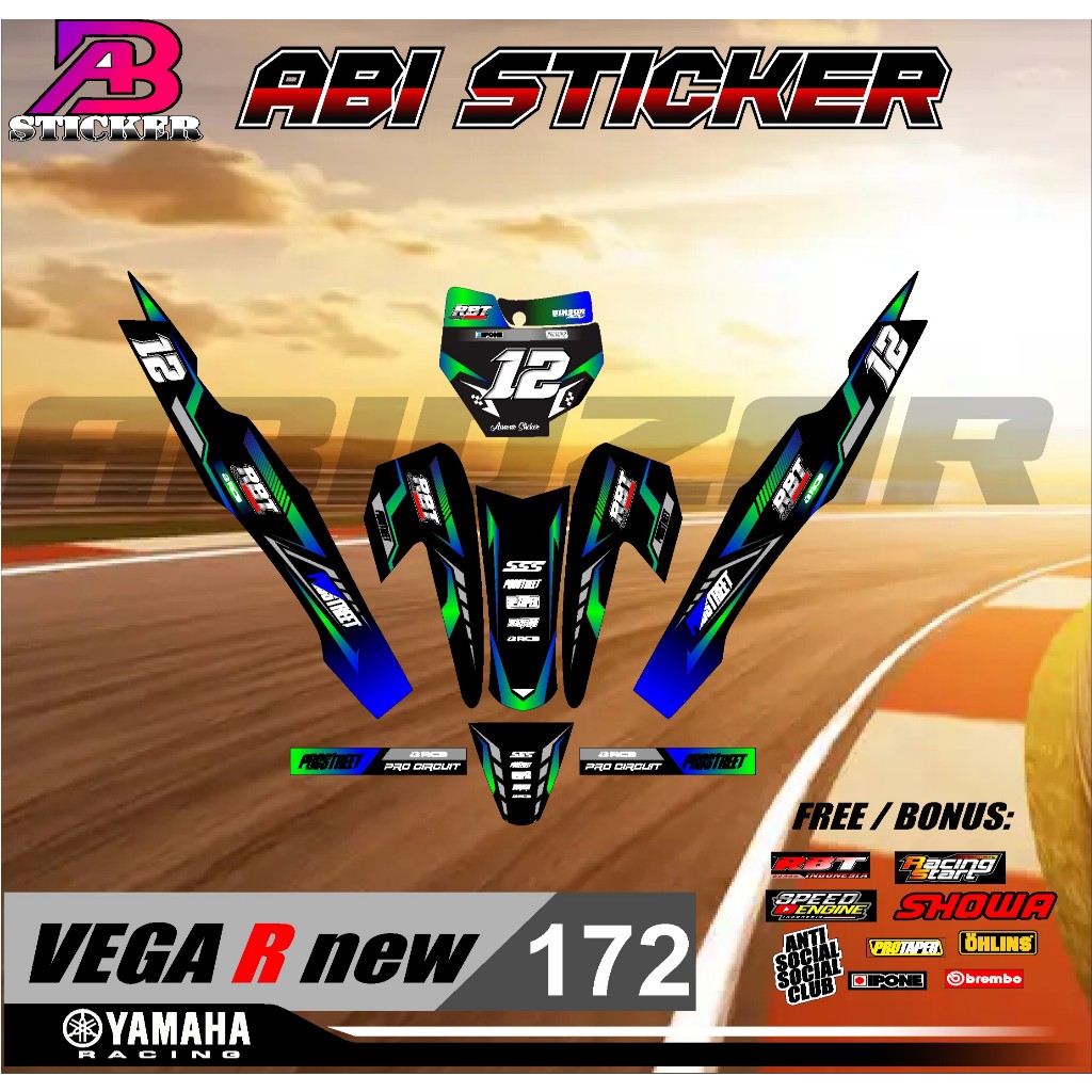 Jual (COD) Terbaru Sticker VEGA R NEW RBT BEBEK MODIF SUPERMOTO YZ CRF ...
