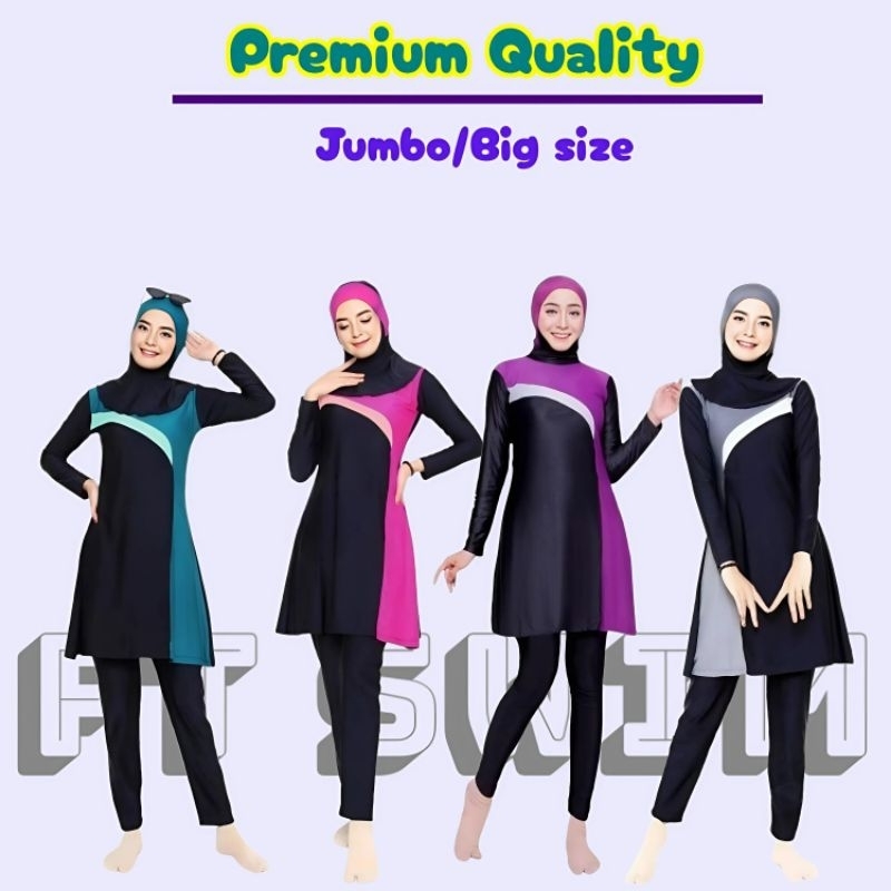 Jual JUMBO baju renang muslimah dewasa/pakaian renang muslim remaja ...