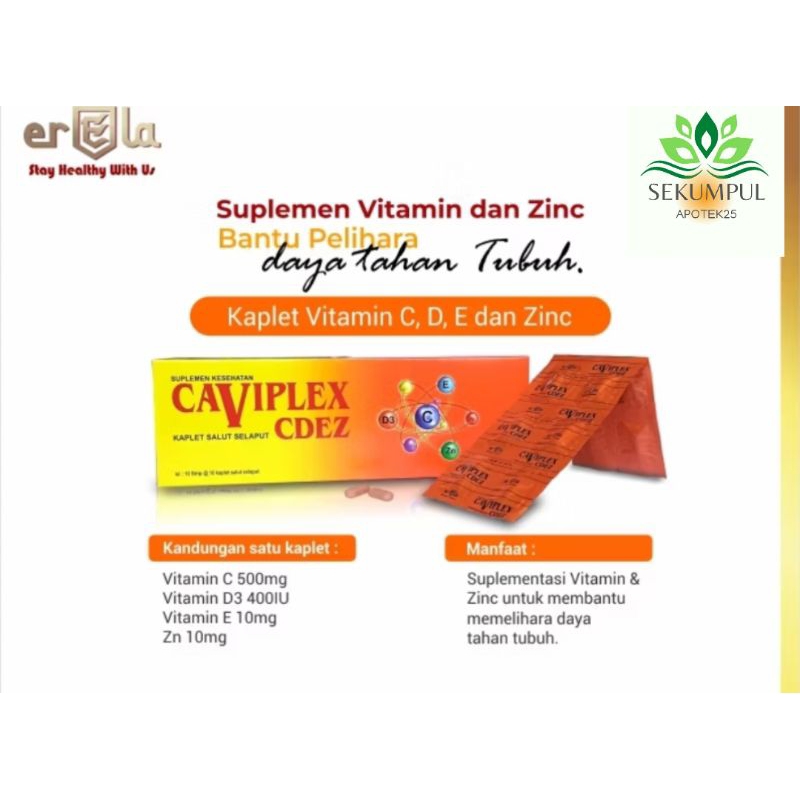 Jual CAVIPLEX CDEZ STRIP ISI 10 KAPLET /MULTIVITAMIN DAN ZINC (SA ...