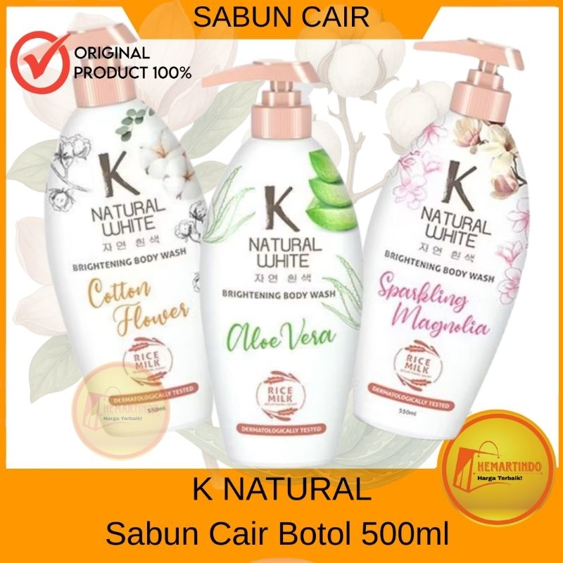 Jual K Natural White Sabun Mandi Cair Botol 500 ml | Shopee Indonesia