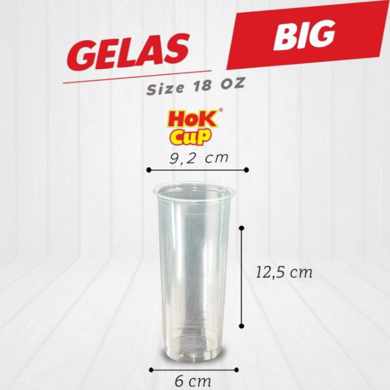 Jual Hok Cup Big Ukuran 18 OZ / Gelas Plastik Jumbo Tebal isi 25Pcs ...